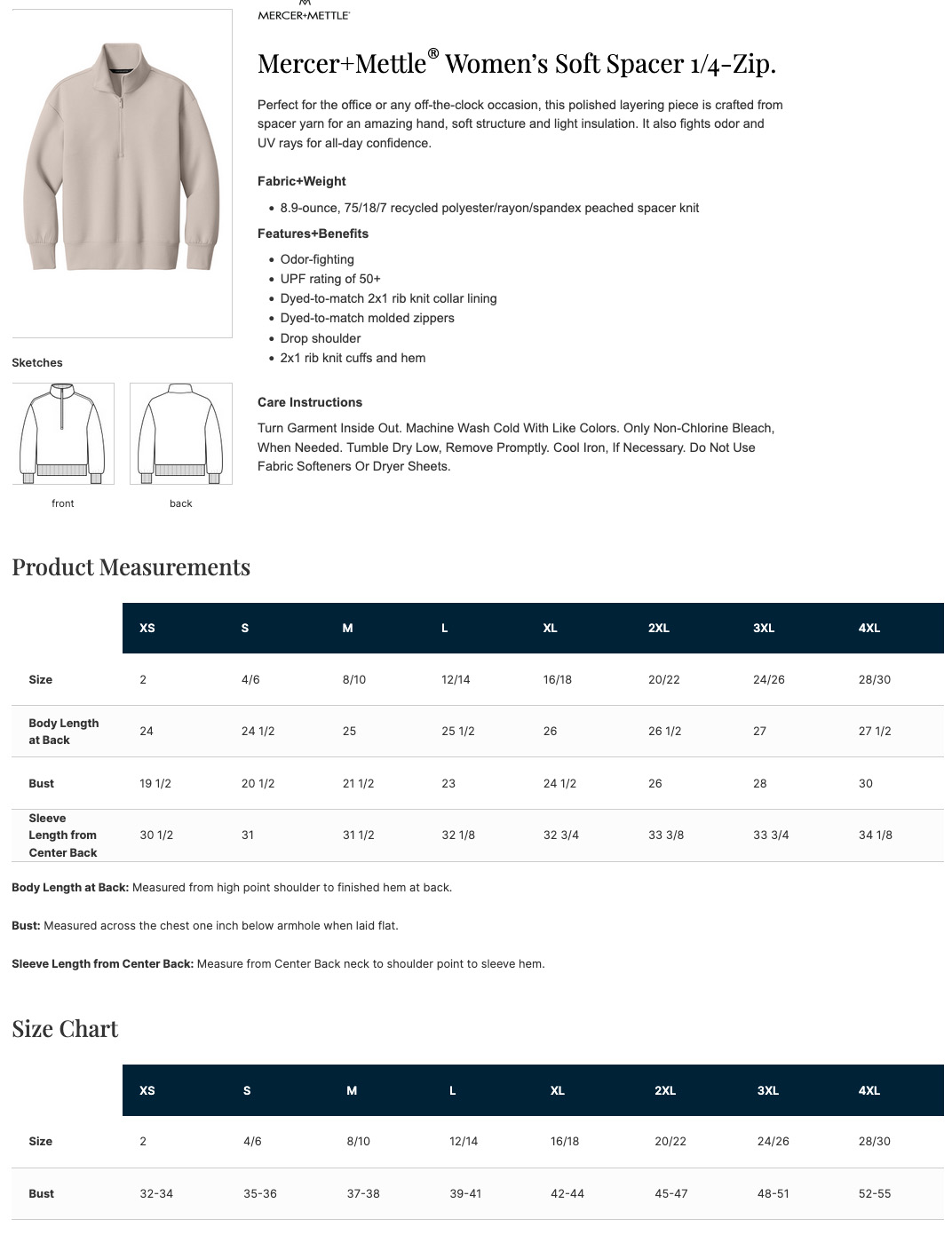 Mercer+Mettle® Women’s Soft Spacer 1/4-Zip - Screen Printed